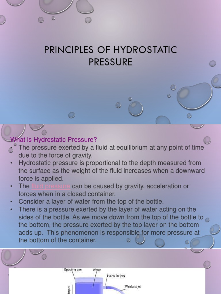 Principles of Hydrostatic Pressure | PDF