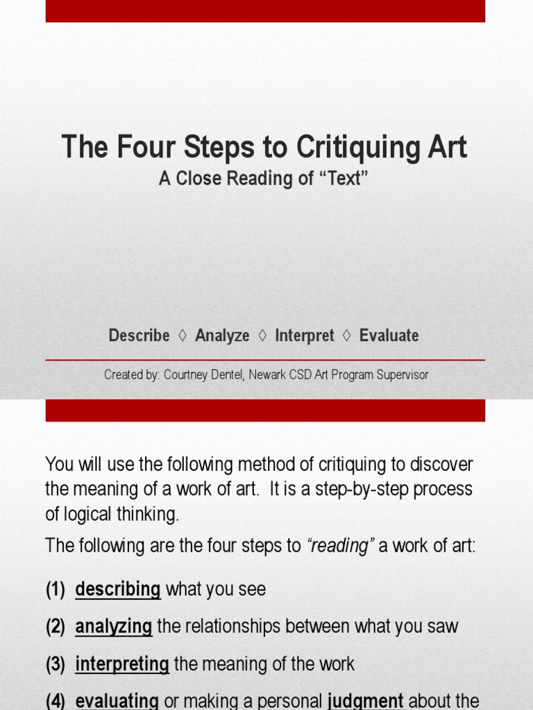 Four Steps of Art Critique Process | PDF | Cognitive Science ...