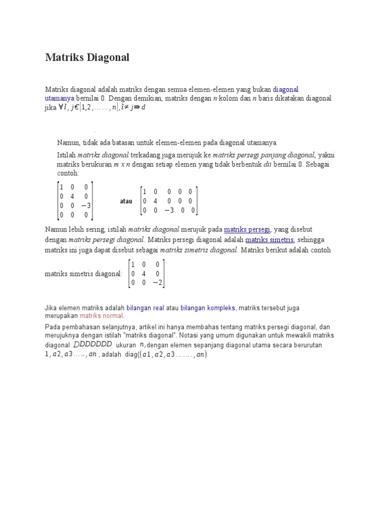 Matriks Diagonal | PDF