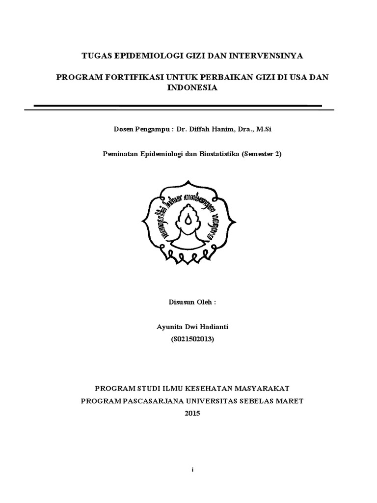 Program Fortifikasi Untuk Perbaikan Gizi | PDF