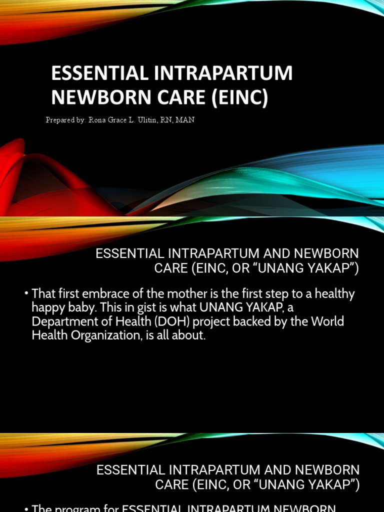 Essential Intrapartum Newborn Care (Einc) | PDF | Breastfeeding ...