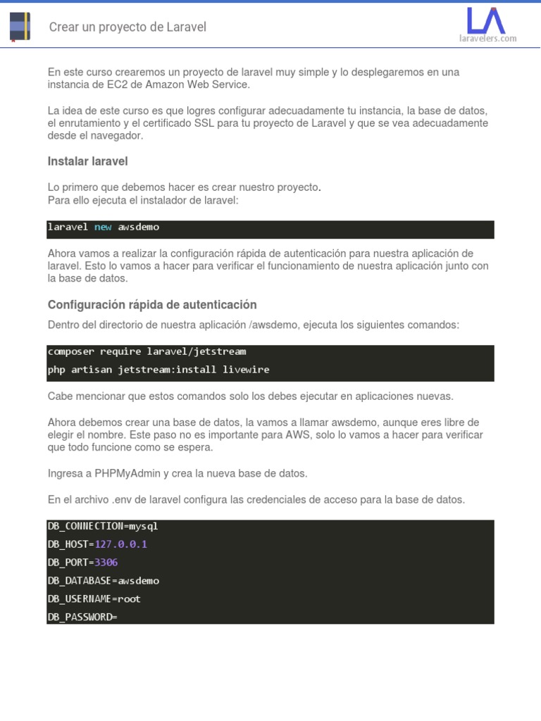 Crear Un Proyecto de Laravel | PDF | Informática