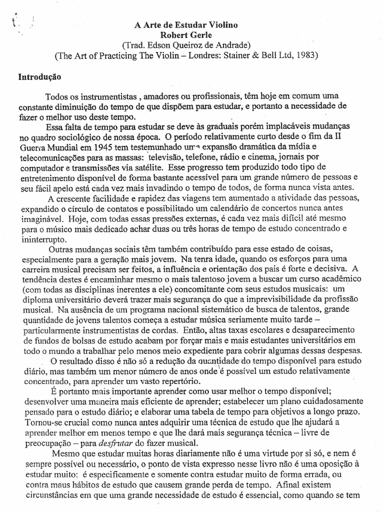 A Arte de Estudar Violino - Robert Gerle T | PDF