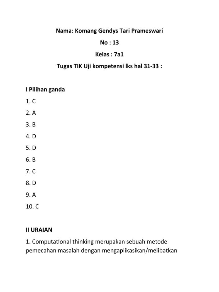 Tugas Lks Tik Gendys | PDF