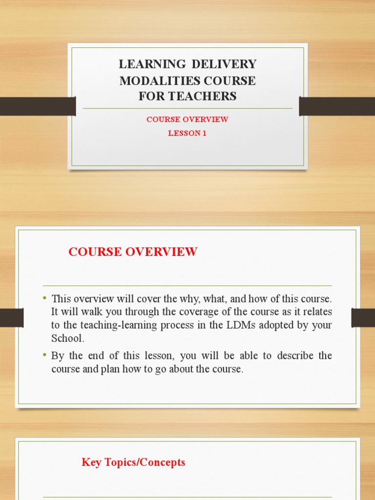 Learning Delivery Modalities Course | PDF | Pedagogy | Teachers