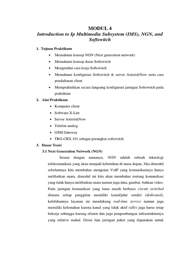 MODUL 4 - Introduction To Ip Multimedia Subsystem (IMS), NGN, and ...