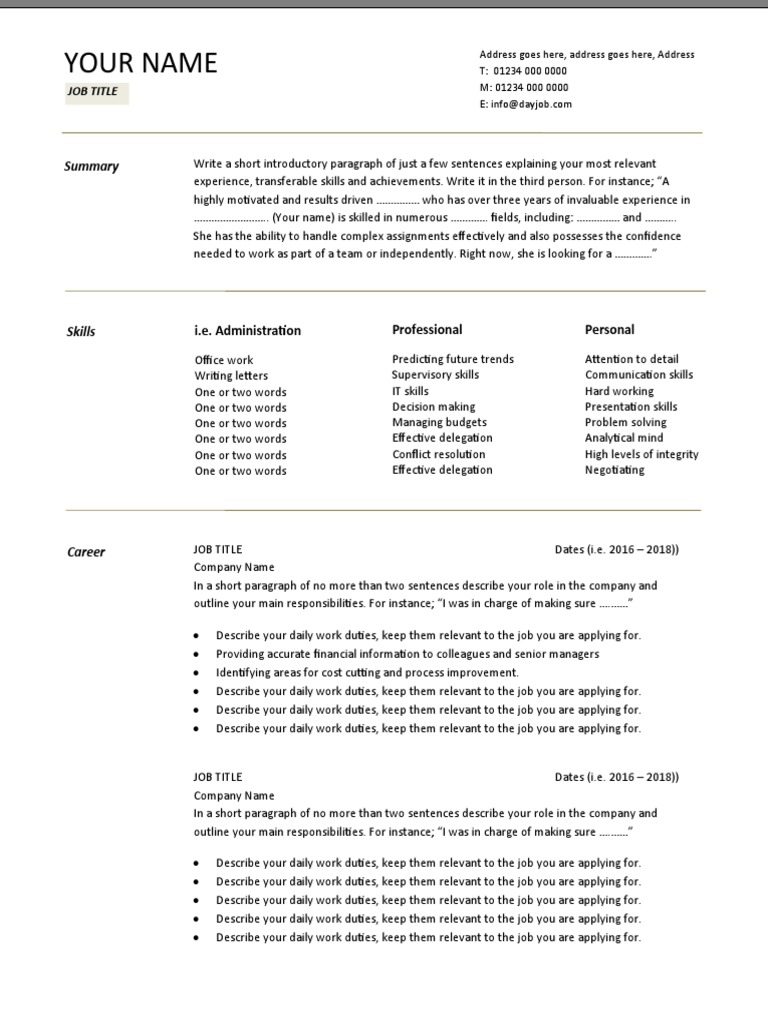 Your Name: Job Title | Download Free PDF | Psychological Concepts ...