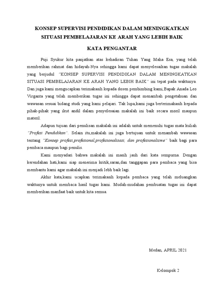 Konsep Supervisi Pendidikan Dalam Meningkatkan Situasi Pembelajaran Ke ...