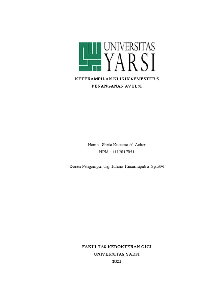 Penanganan Avulsi Gigi Klinik | PDF | Sains & Matematika