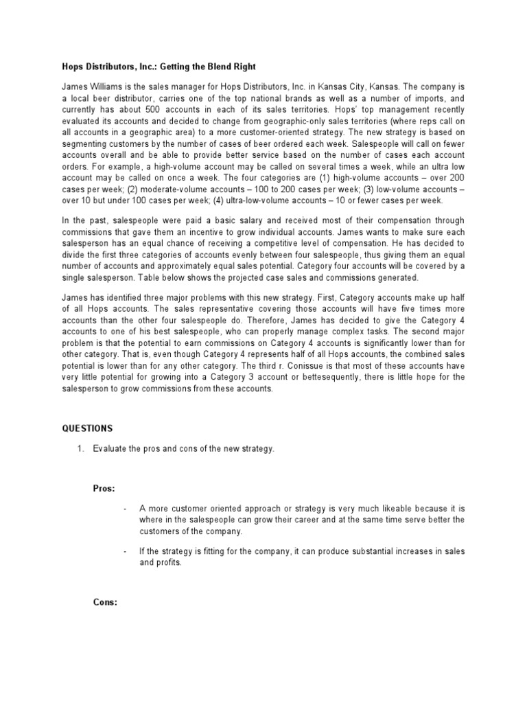 HOPS | PDF | Sales | Microeconomics