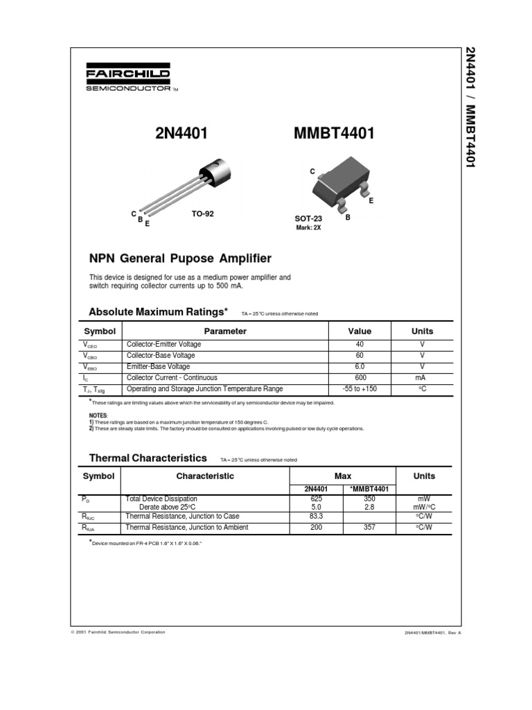 2N4401 | Bipolar Junction Transistor | Amplifier