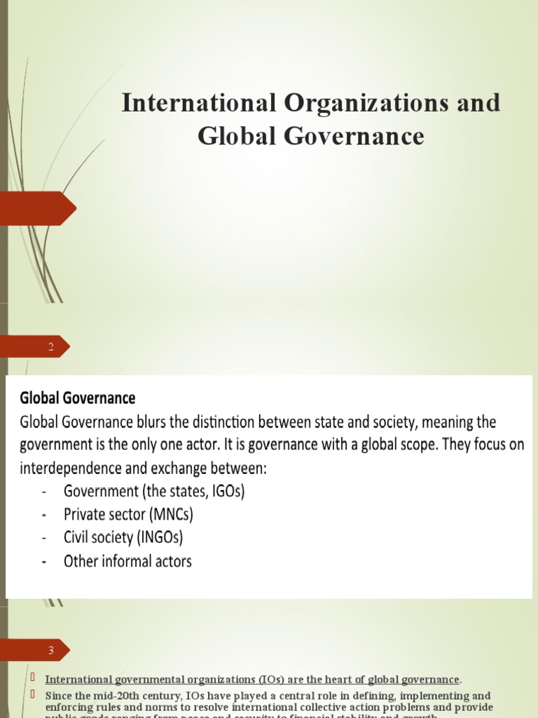 International Organizations in Global Governance | PDF | Politics