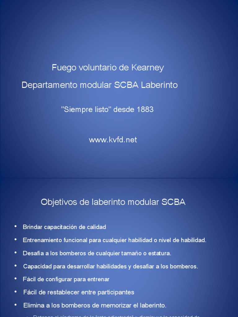 Kearney Volunteer Fire Department Modular SCBA Maze - En.es | PDF ...