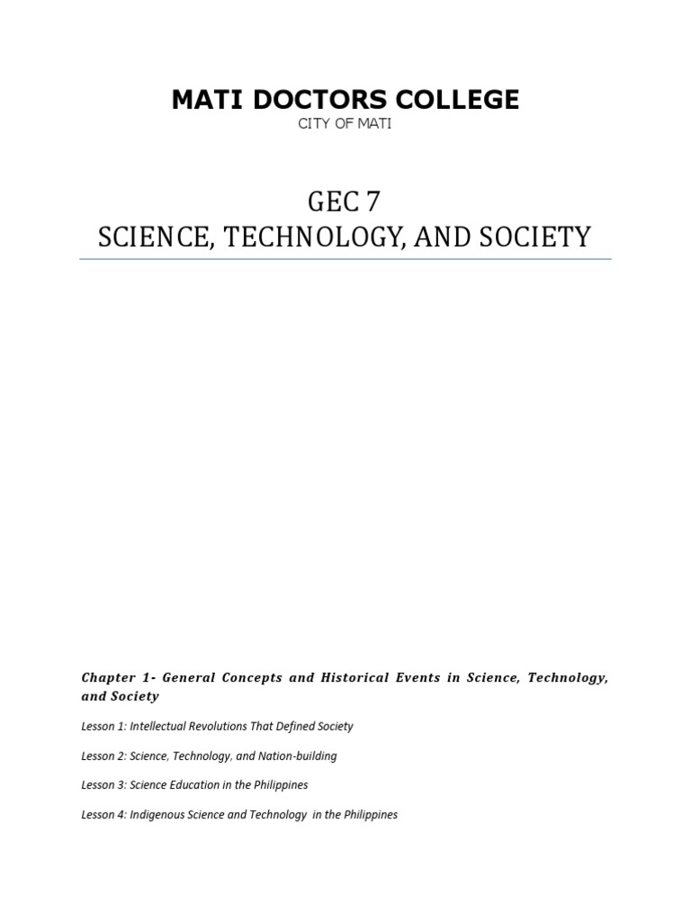 GEC 7 Chapter 1 | PDF | Science Education | Science, Technology ...