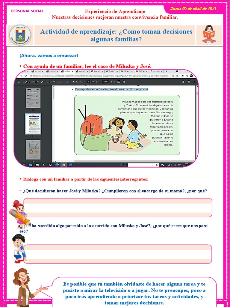 DIA 1 ¿Como Toman Decisiones Algunas Familias (PS) | PDF | Autosuperación