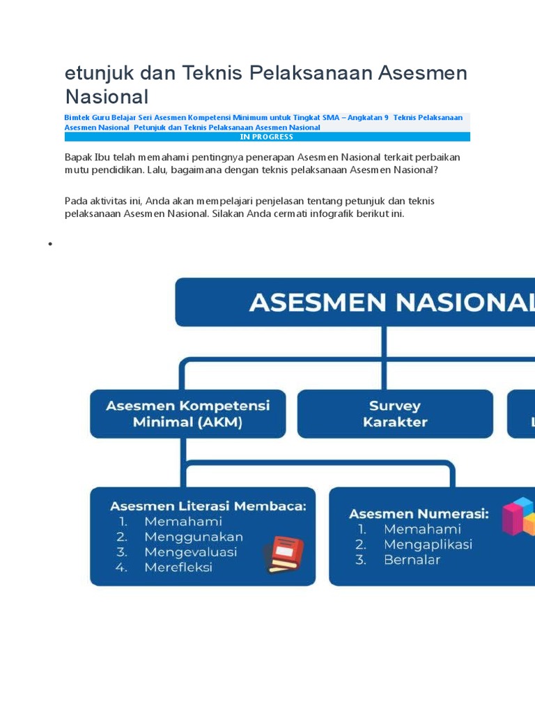 Petunjuk Dan Teknis Pelaksanaan Asesmen Nasional | PDF Petunjuk Dan Teknis Pelaksanaan Asesmen Nasional | PDF