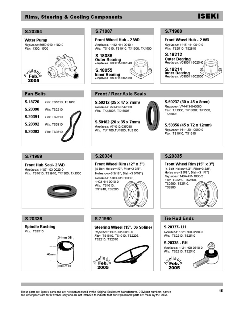 Iseki | PDF | Wheel | Bearing (Mechanical)