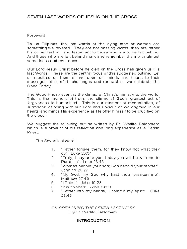 Seven Last Word. | PDF | Crucifixion Of Jesus | Crucifixion