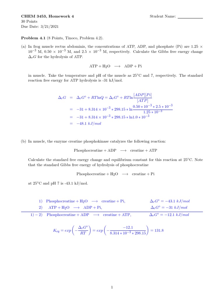 hwk4 Keys | Download Free PDF | Adenosine Triphosphate | Adenosine ...