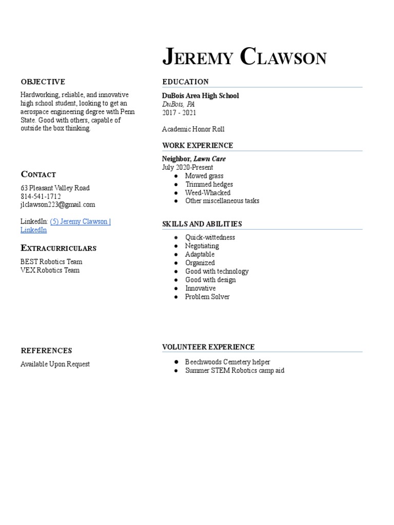 Jeremy Clawson-2021 Resume | PDF
