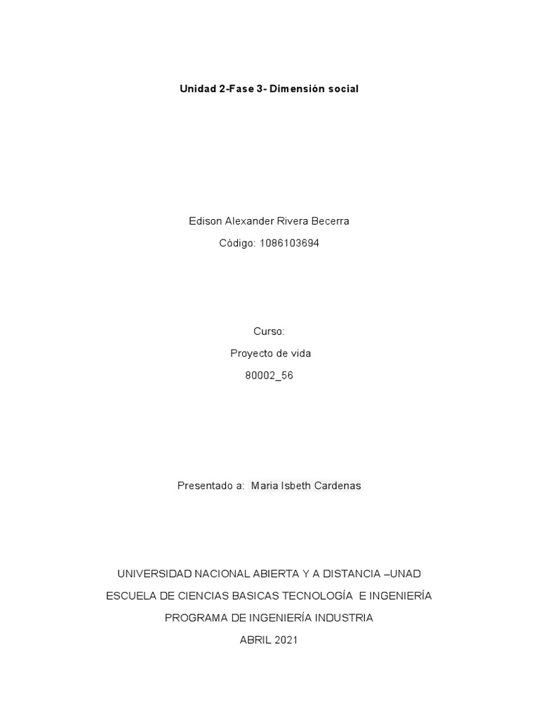 Fase 3-Dimensión Social - Edison - Rivera | PDF | Gatos | Vida