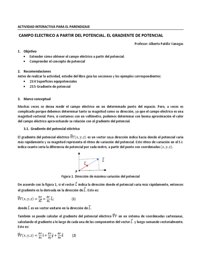 Actividad Interactiva Gradiente Del Potencial | PDF | Degradado ...