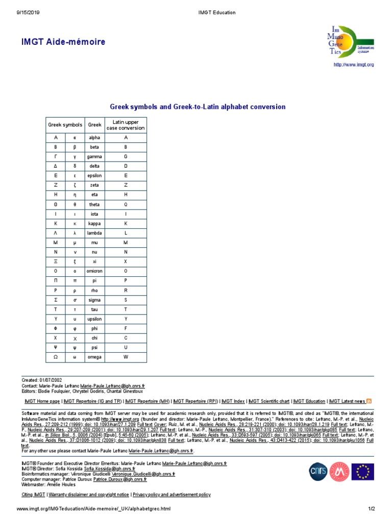 Greek symbols | PDF | Greek Alphabet | Collation