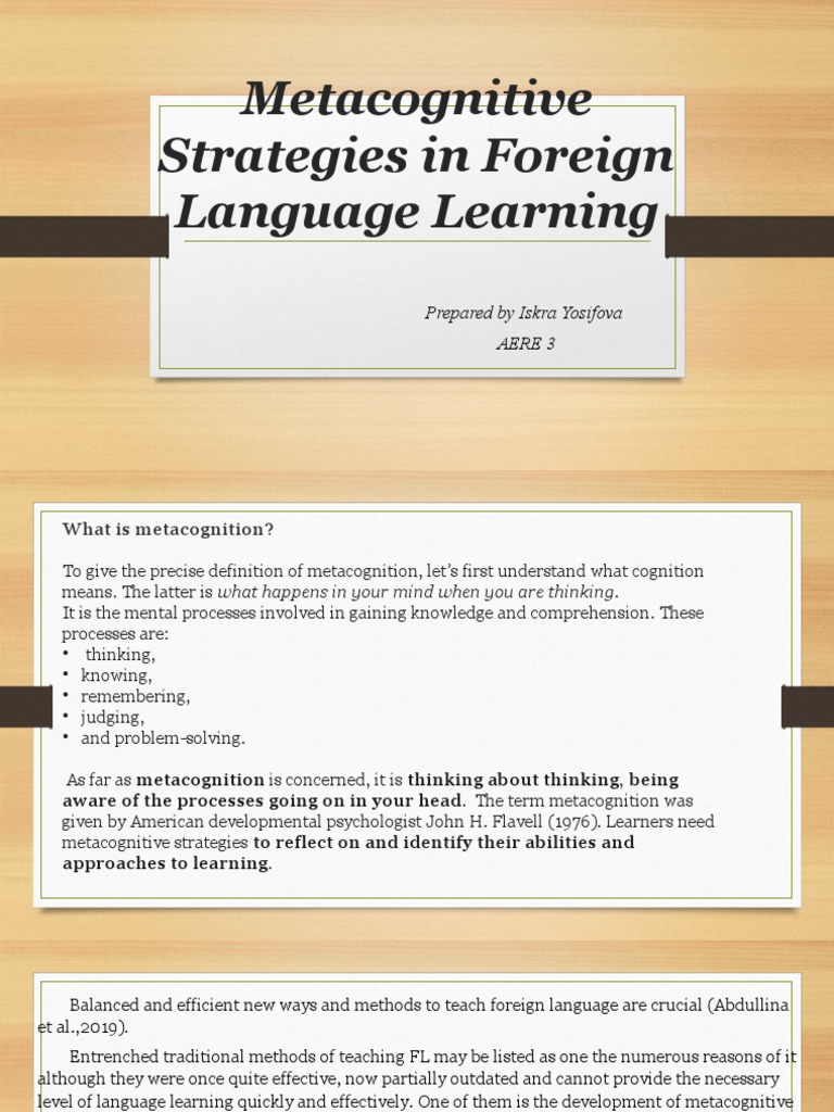 Metacognitive Strategies in Language Learning | PDF | Metacognition ...