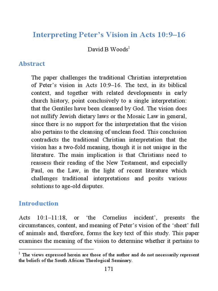 Interpreting Peters Vision in Acts 10 9 | PDF | Acts Of The Apostles ...