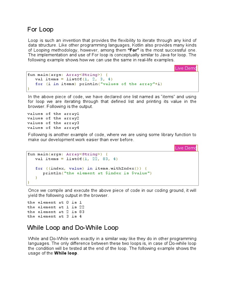 For Loop Kotlin Pdf 3811