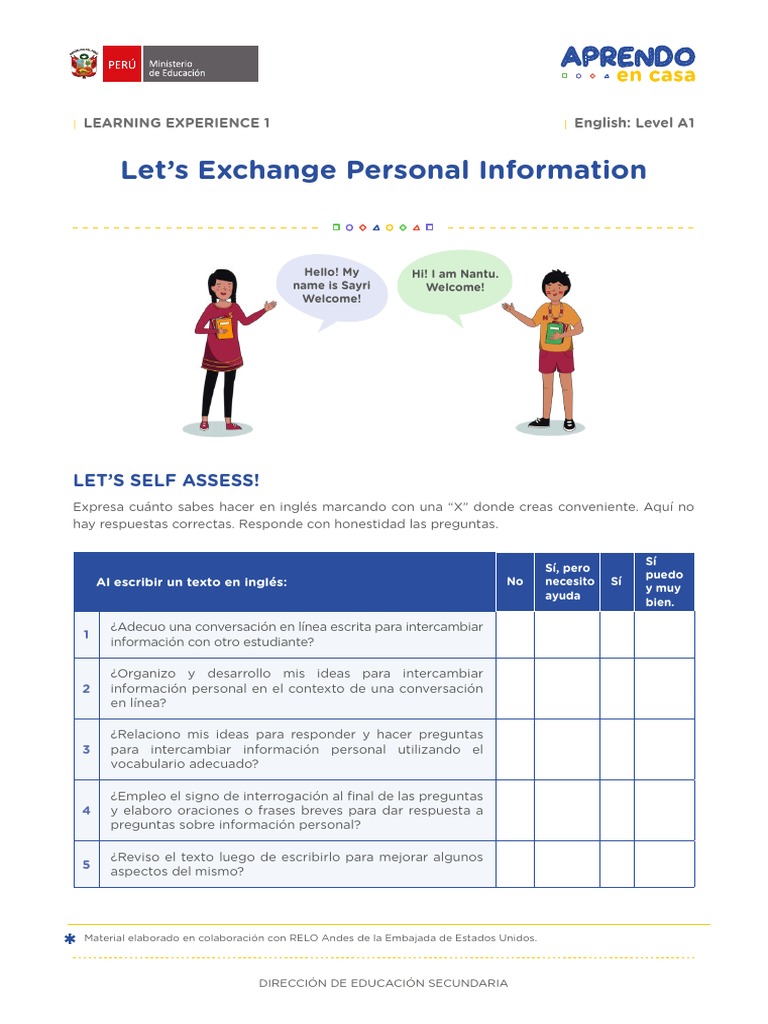 Inglés Básico para Secundaria | PDF