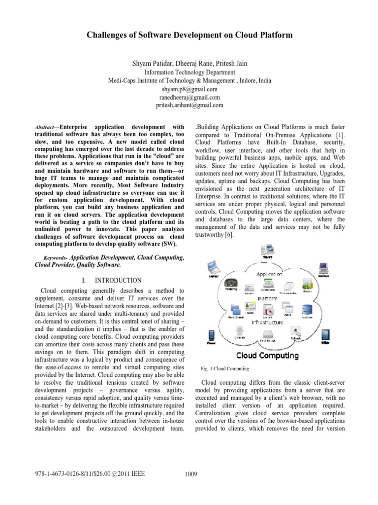 Challenges of Software Development On Cloud Platform | PDF | Cloud ...