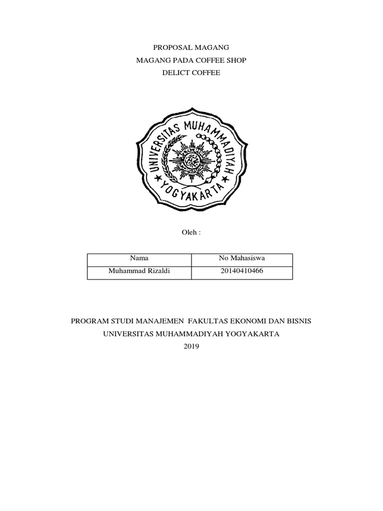 Cover Proposal Magang | PDF