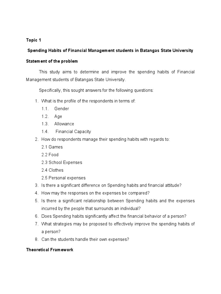 Spending Habits of Financial Mangement Students | PDF | Gender | Gender ...