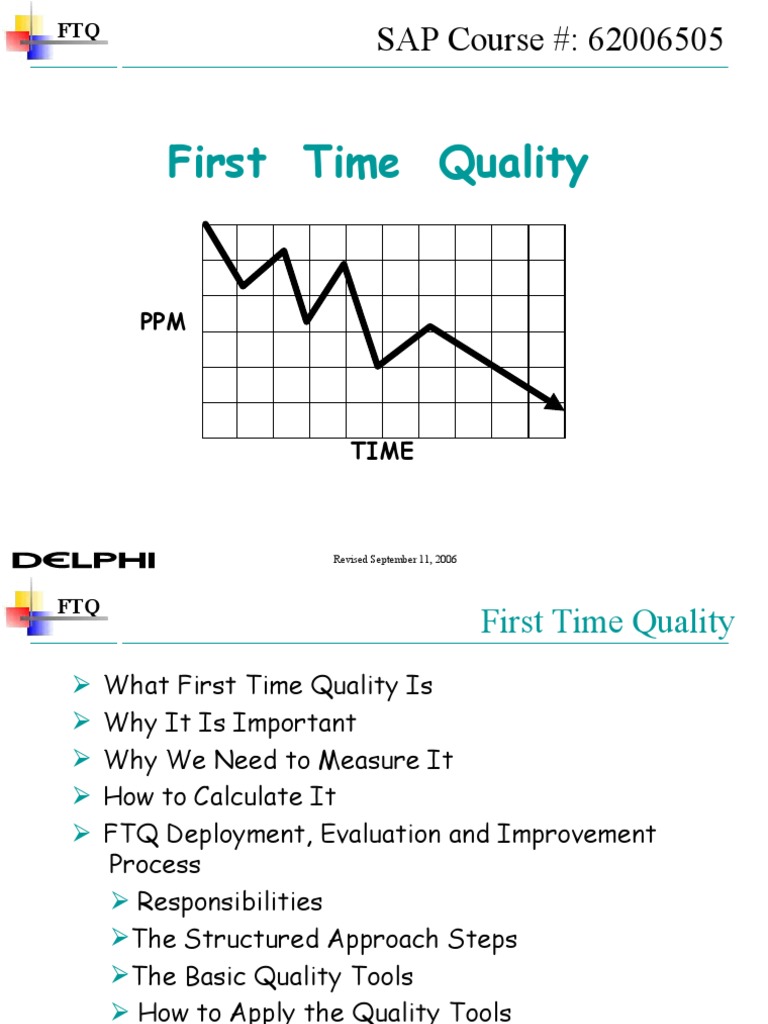 First Time Quality: SAP Course #: 62006505 | PDF | Teaching Mathematics ...