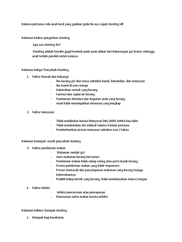 Isi Leaflet Stunting | PDF