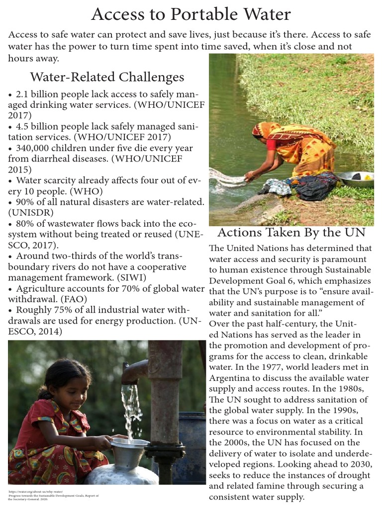 Access To Water - UN Poster | PDF | Drinking Water | Sanitation