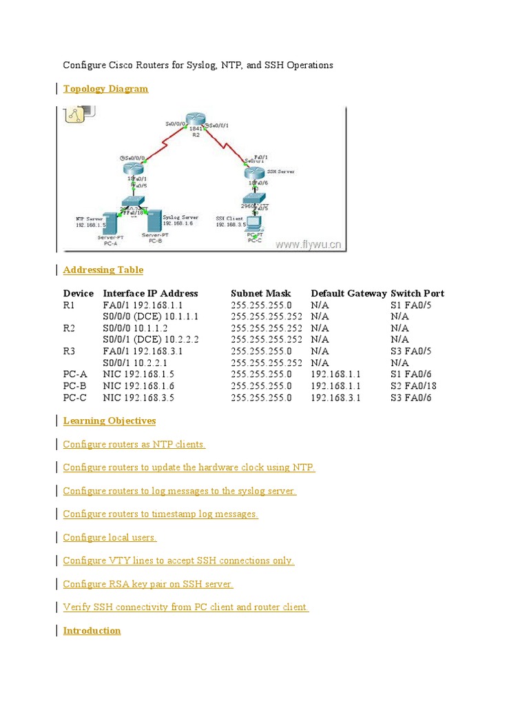 Configure Cisco Routers For Syslog | PDF | Computer Network | Telecommunications