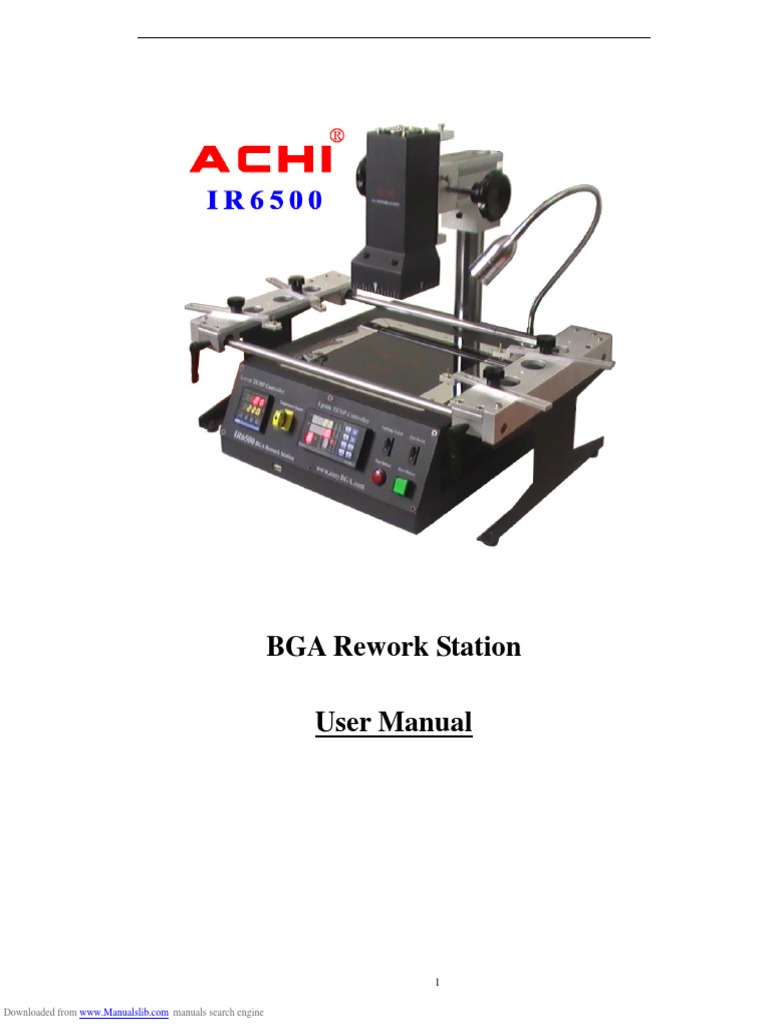 BGA Rework Station User Manual: Downloaded From Manuals Search Engine ...