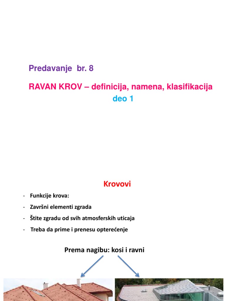 Predavanje 08 Ravan Krov Deo 1 2020 | PDF