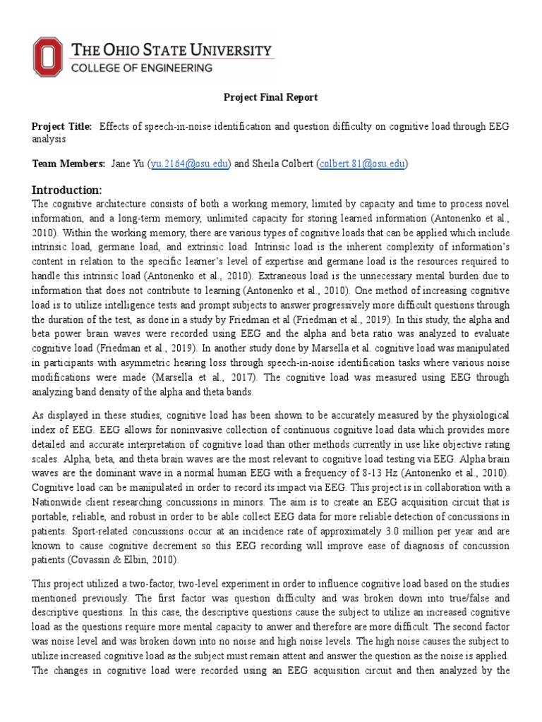 Sample Document 2 | PDF | Electroencephalography | P Value