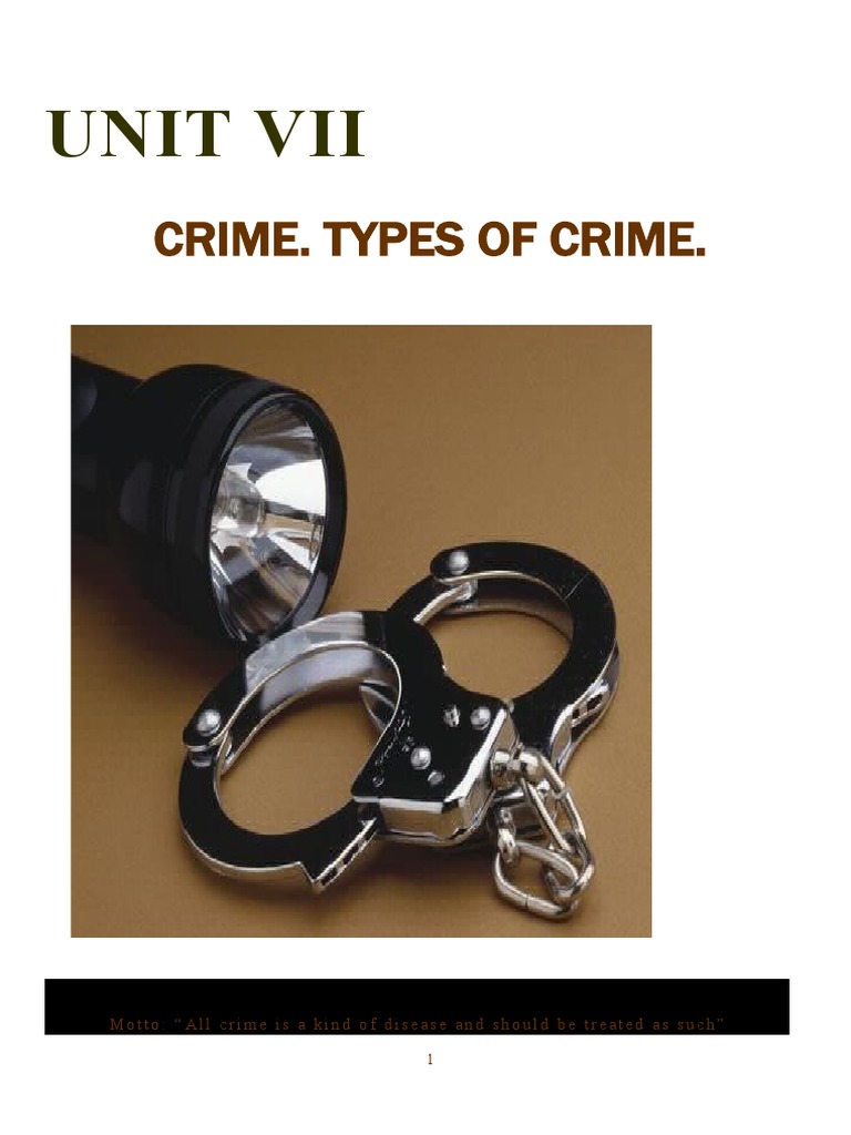 UNIT 7crime. Types of Crime. Redactata | PDF | Theft | Larceny