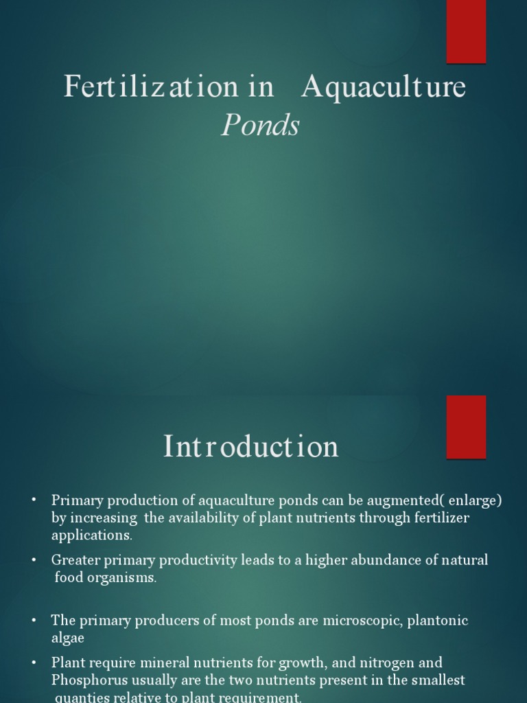 Fertilization of Fish Pond | PDF | Manure | Fertilizer
