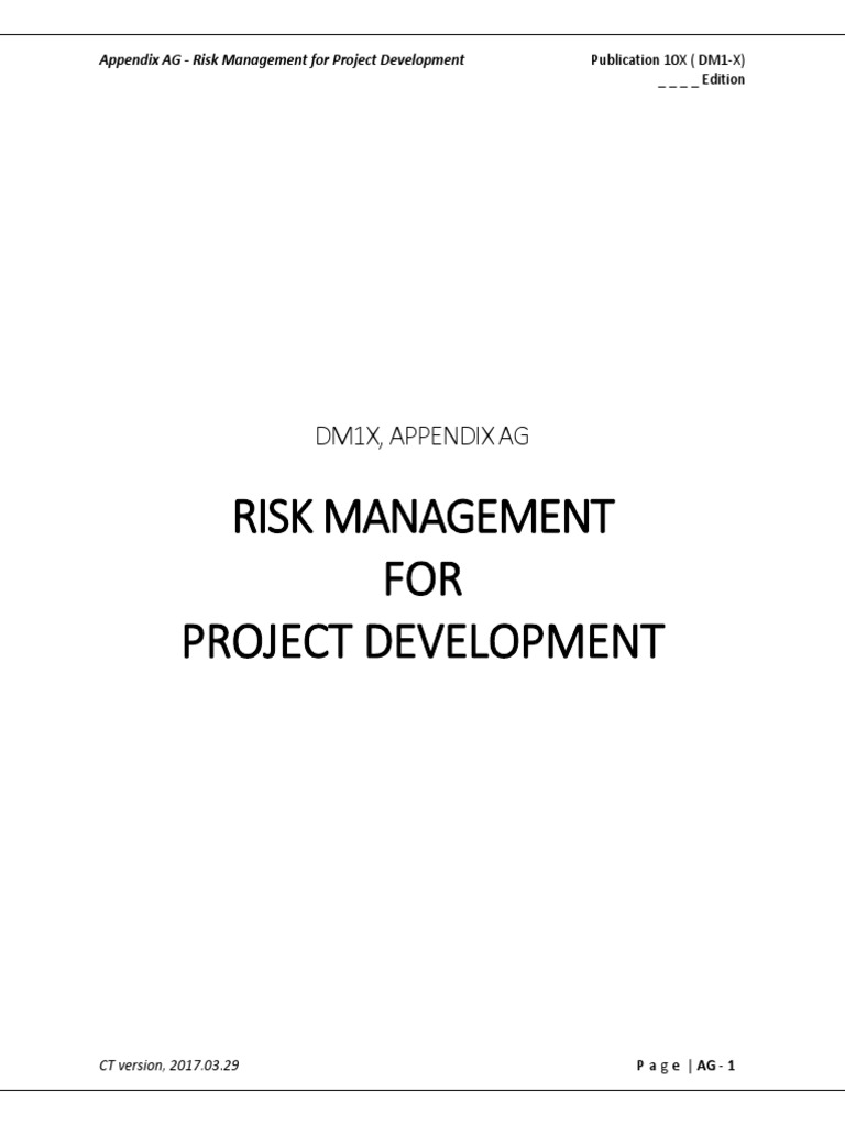 Risk Management FOR Project Development: Dm1X, Appendix Ag | PDF | Risk ...