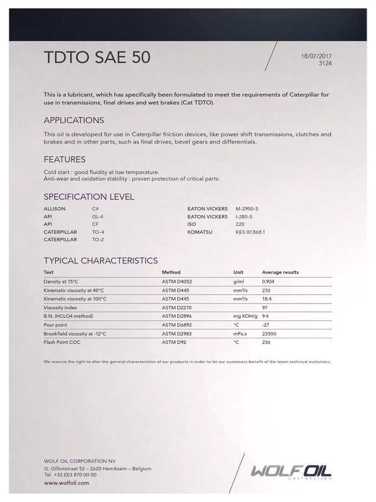 Tdto Sae 50 | PDF | Viscosity | Liquids