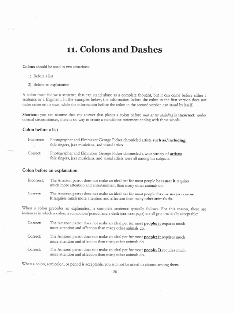 11 Colons and Dashes | PDF