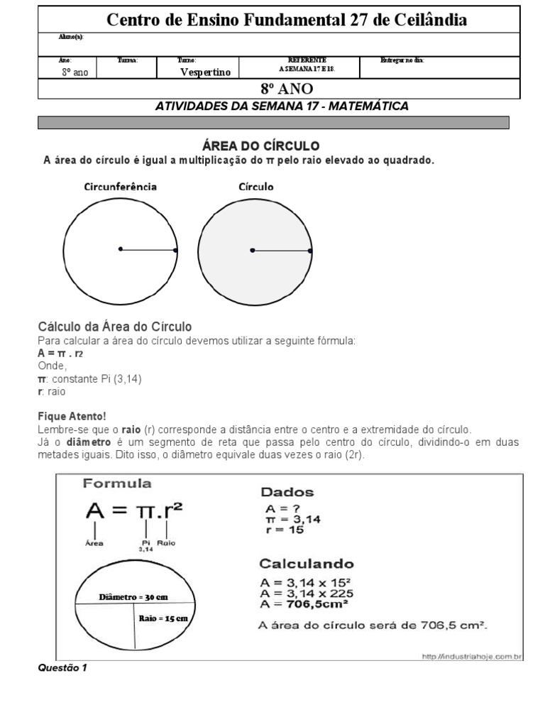 MATEMÁTICA | PDF | Círculo | Pi