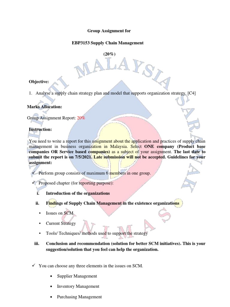 Group Assignment Instructions (EBP3153) | PDF