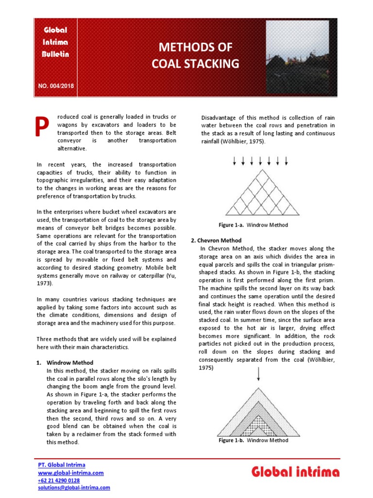 Methods of Coal Stacking: Windrow, Chevron, and Cone Shell Types | PDF ...