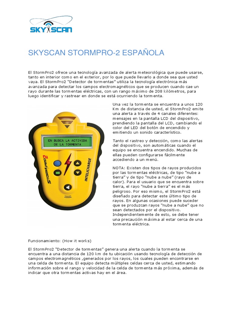 Detector de Tormentas StormPro2 | PDF | Relámpago | Tormentas